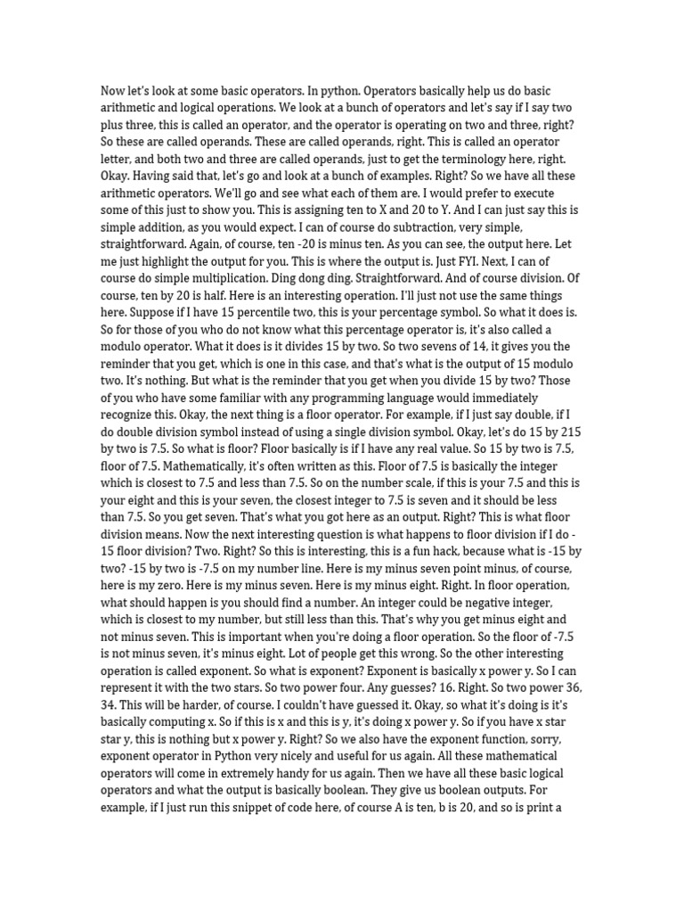 2 7 Operators Mp4 Pdf Numbers Integer