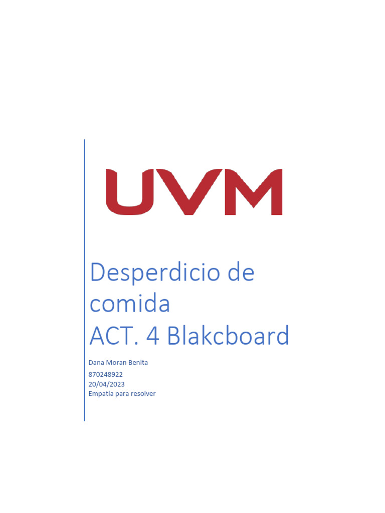 Desperdicio de Comida Act 4 Empatia | PDF | Alimentos
