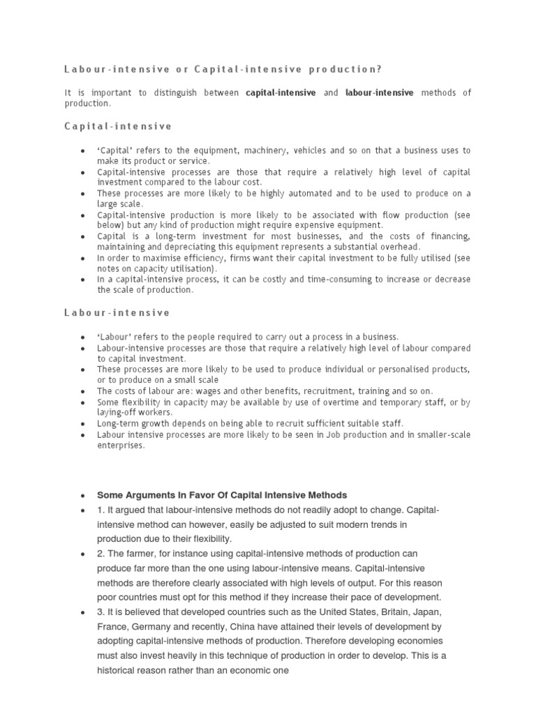 Labour | PDF | Capital Intensity | Labour Economics