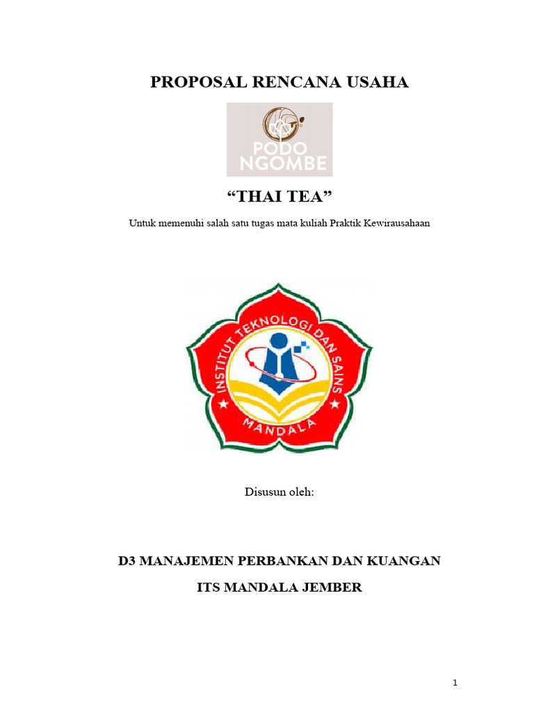 Proposal Praktek Kewirausahaan Fix | PDF | Karier & Perkembangan ...