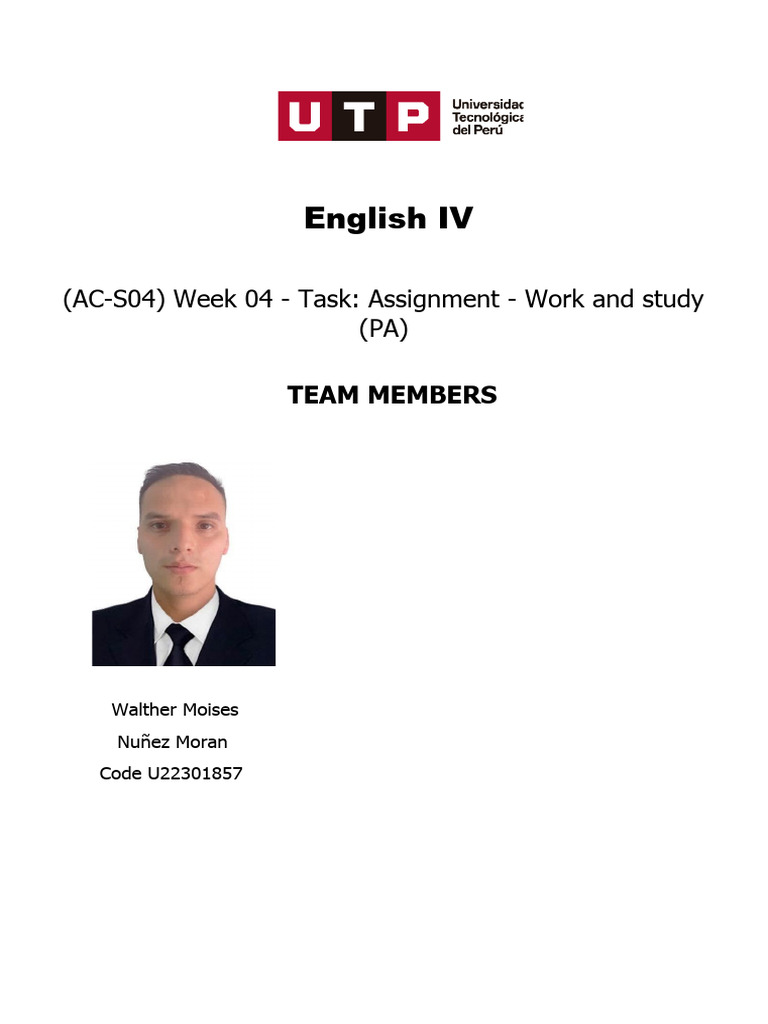 (AC-S04) Week 04 - Task Assignment - Work and Study (PA) - FINAL | PDF | Experience | Liberal ...