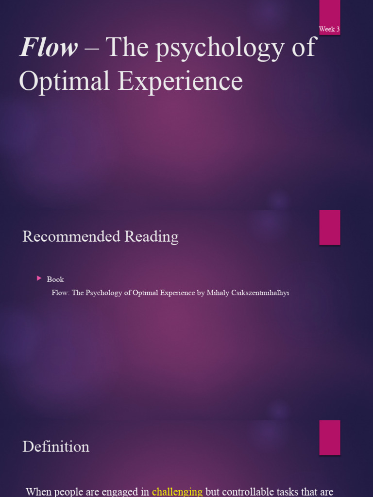 3 Flow The Psychology of Optimal Experience 15022024 125921pm | PDF ...
