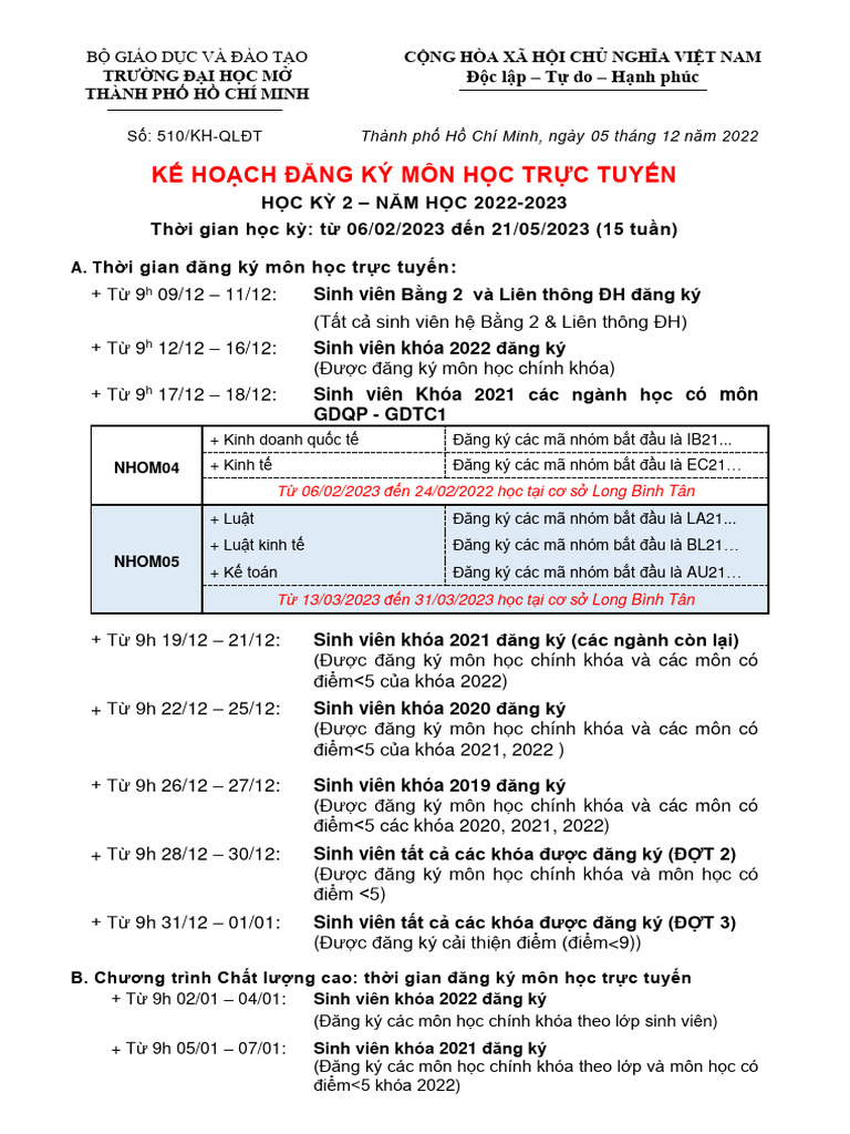 KEHOACHDKMH 222 Kyten | PDF