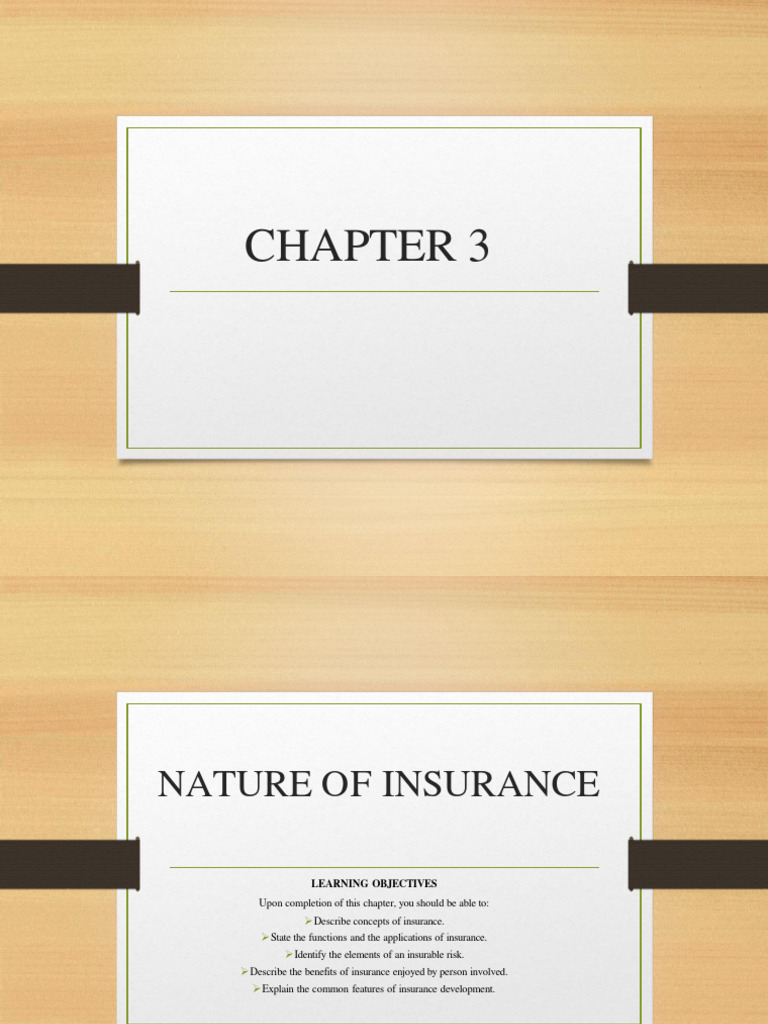 Chapter 3 Ins200 | PDF | Insurance | Risk