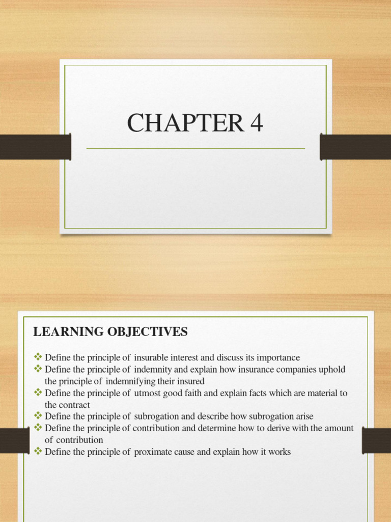 Chapter 4 Ins200 | PDF | Insurance | Assignment (Law)