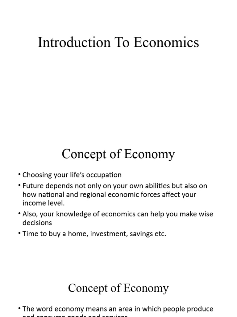 Introduction To Economics | PDF | Economics | Microeconomics