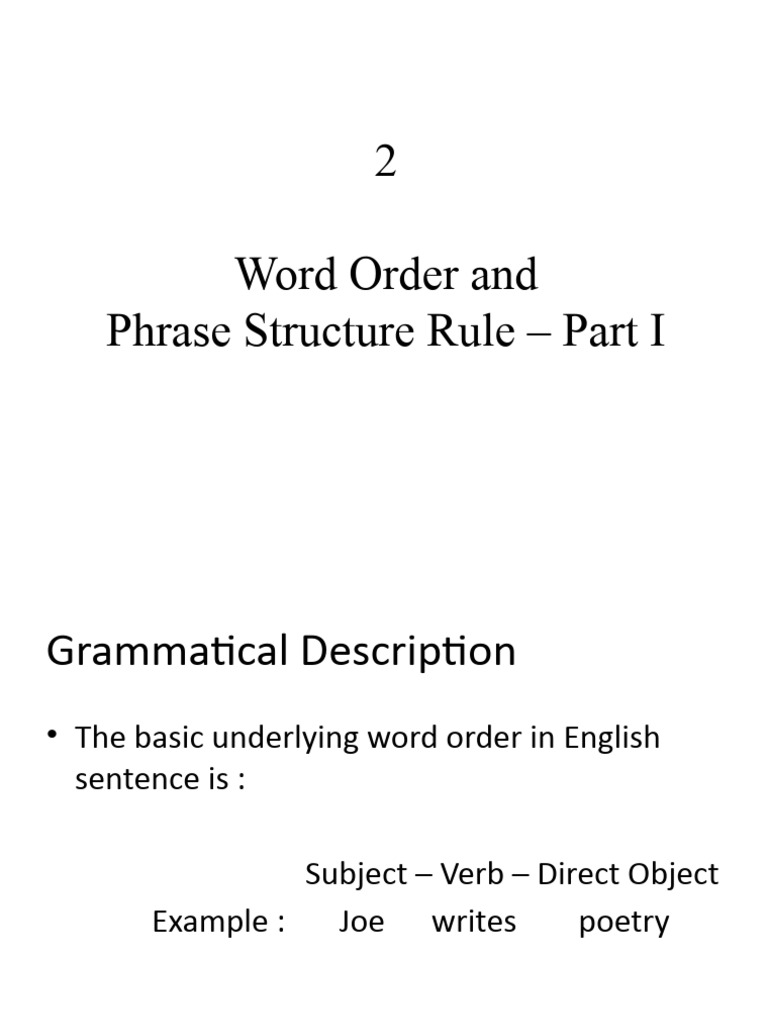 English Phrase Structure Rules | PDF | Verb | Grammatical Number