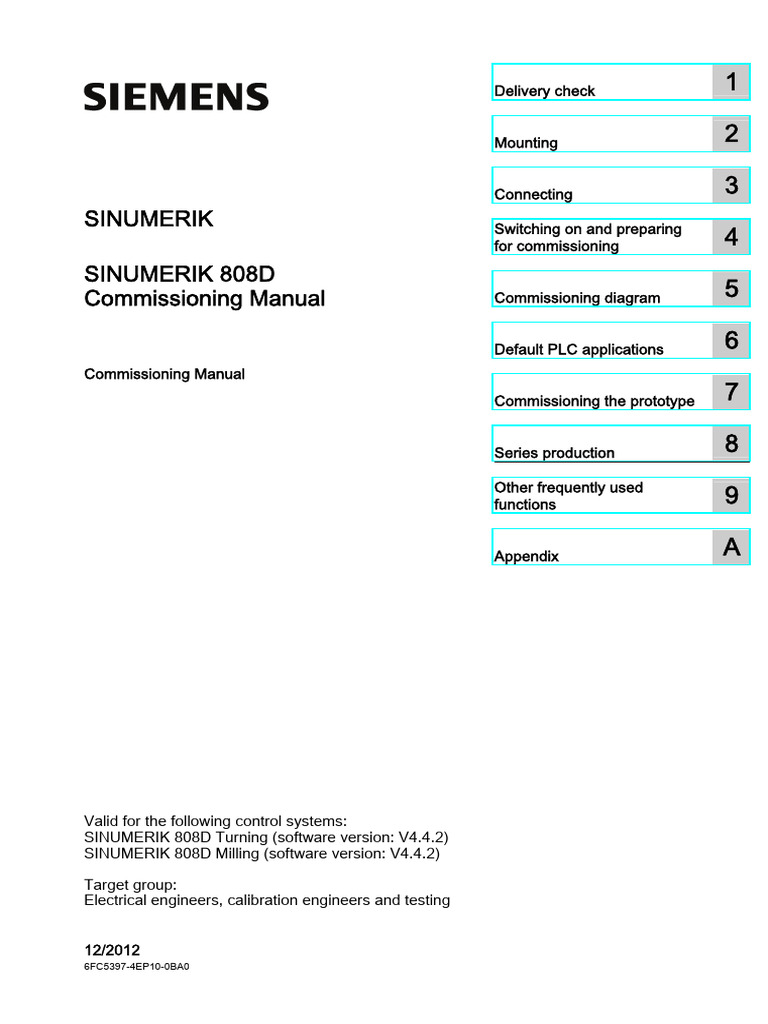 SINUMERIK 808D Commissioning Manual 201212 Eng | PDF | Safety | Numerical Control