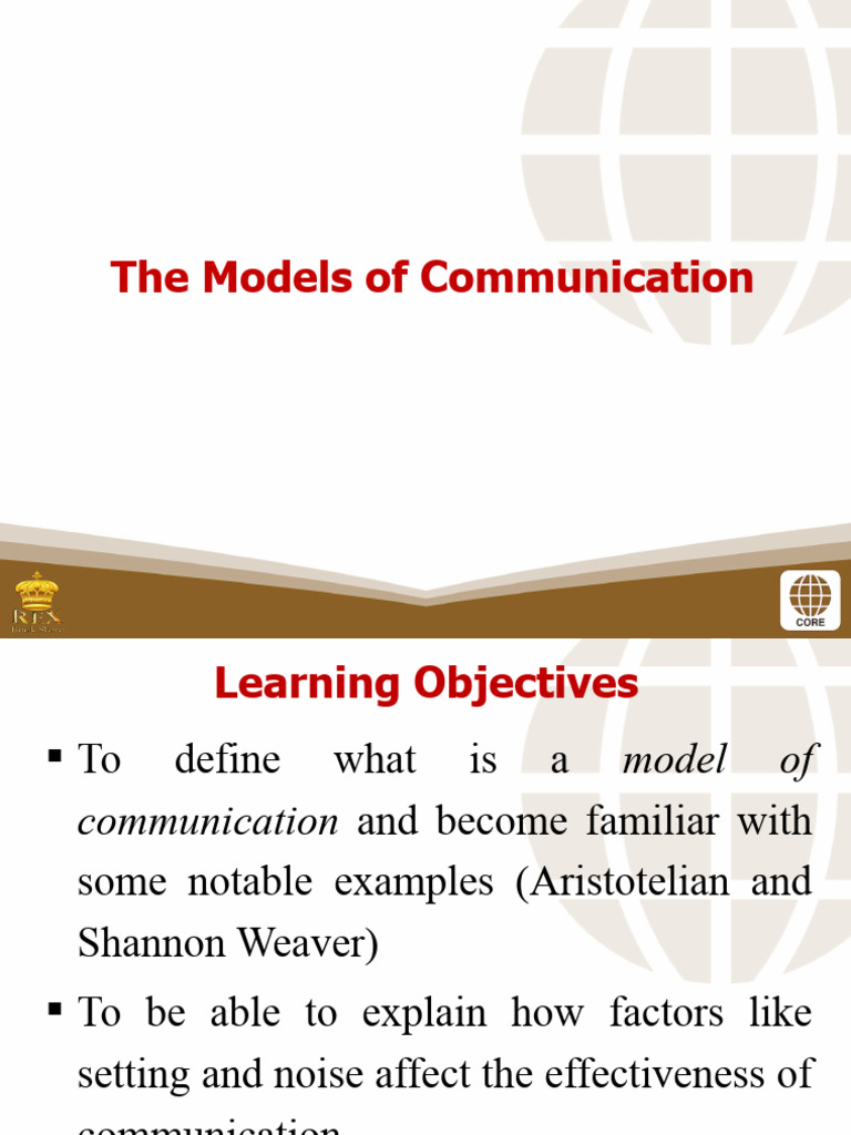 2 The Models of Communication | PDF | Communication | Psychological ...