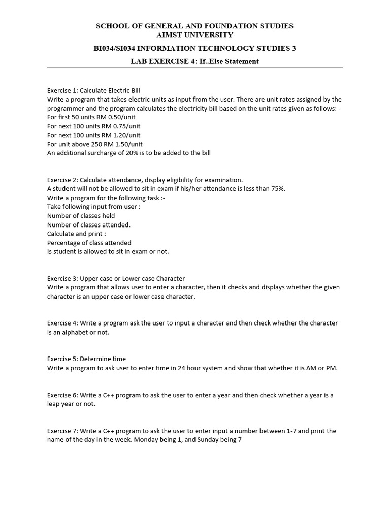 Lab Exercise 4 | PDF