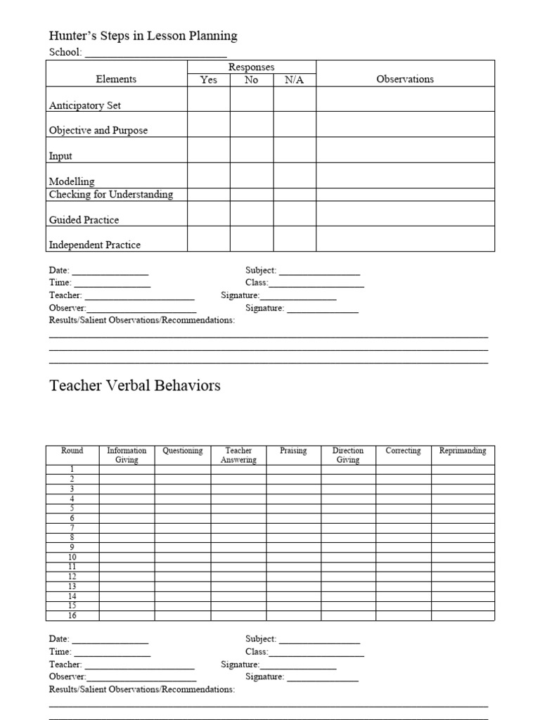 26 Observation Tools | PDF | Learning | Teachers