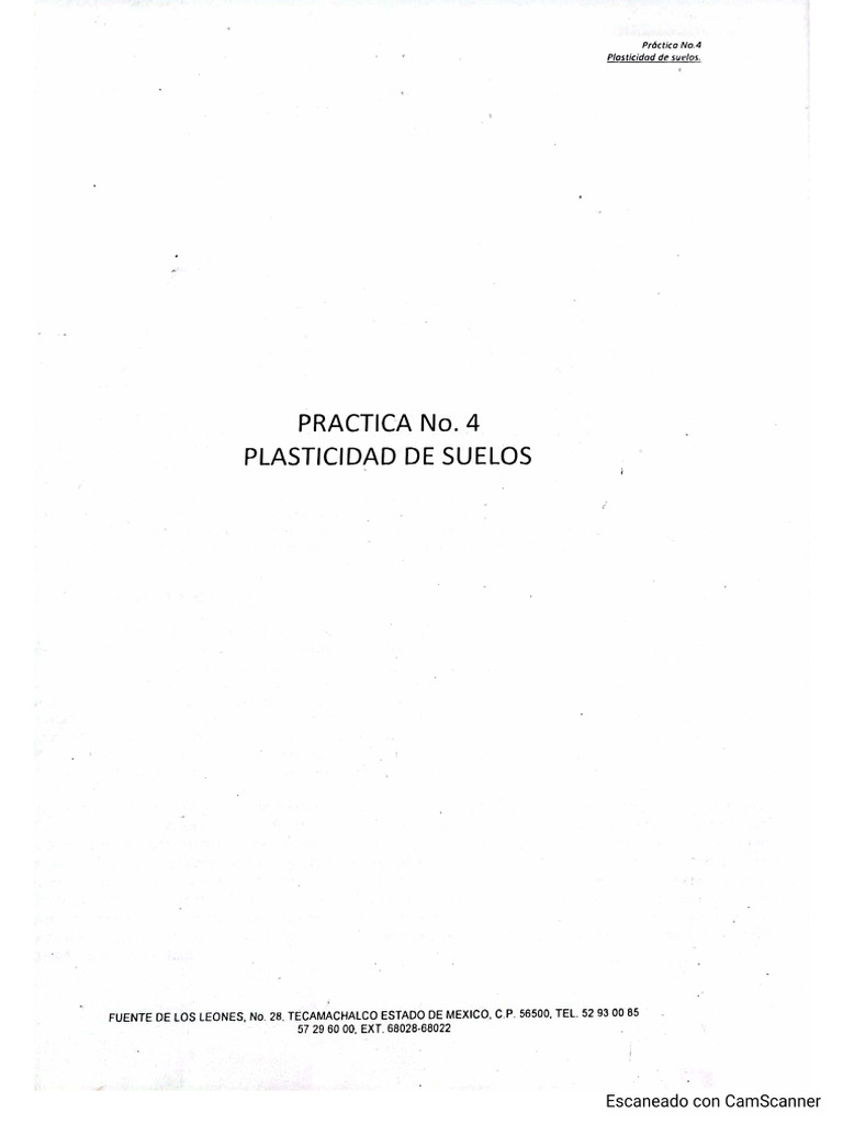 PRACTICA No. 4 Plasticidad de Suelos | PDF