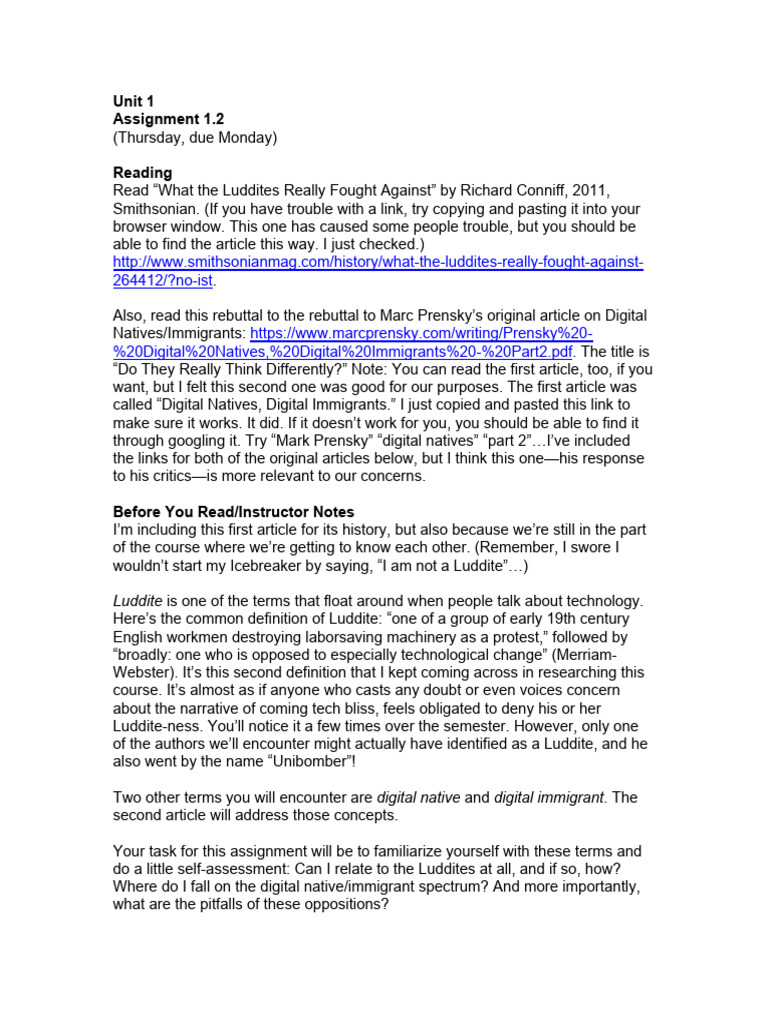 Unit 1.2 Tech | PDF | Essays | Human Communication