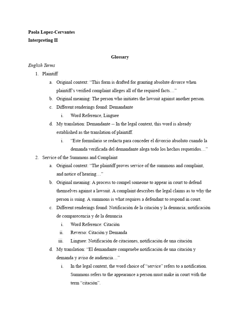 Interpreting Portfolio Glossary | PDF