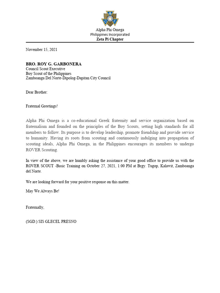 Request for ROVER Scout Training | PDF