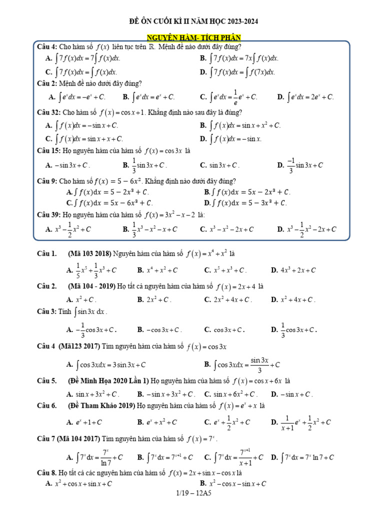 12a5 Cuói Kì Ii - 12 (The Final Version) | PDF