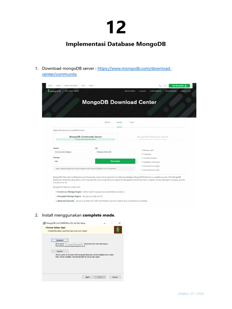12 - Implementasi NoSQL MongoDB | PDF | Komputer