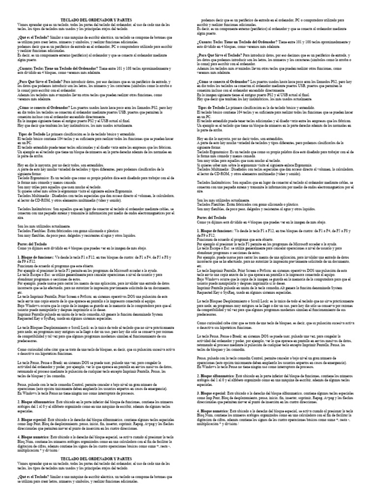 El Teclado Compu | PDF | Teclado | Periférico