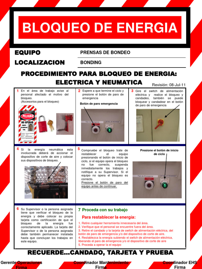 Instrucciones de Trabajo Bloquo y Candadeo | PDF