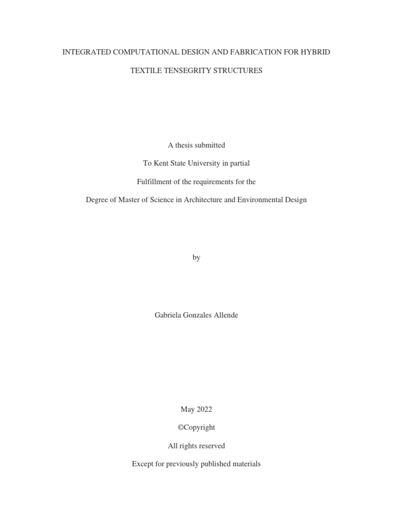 ICD For Hybrid Textile Tensegrity Structures - 1 | PDF | Bending | System