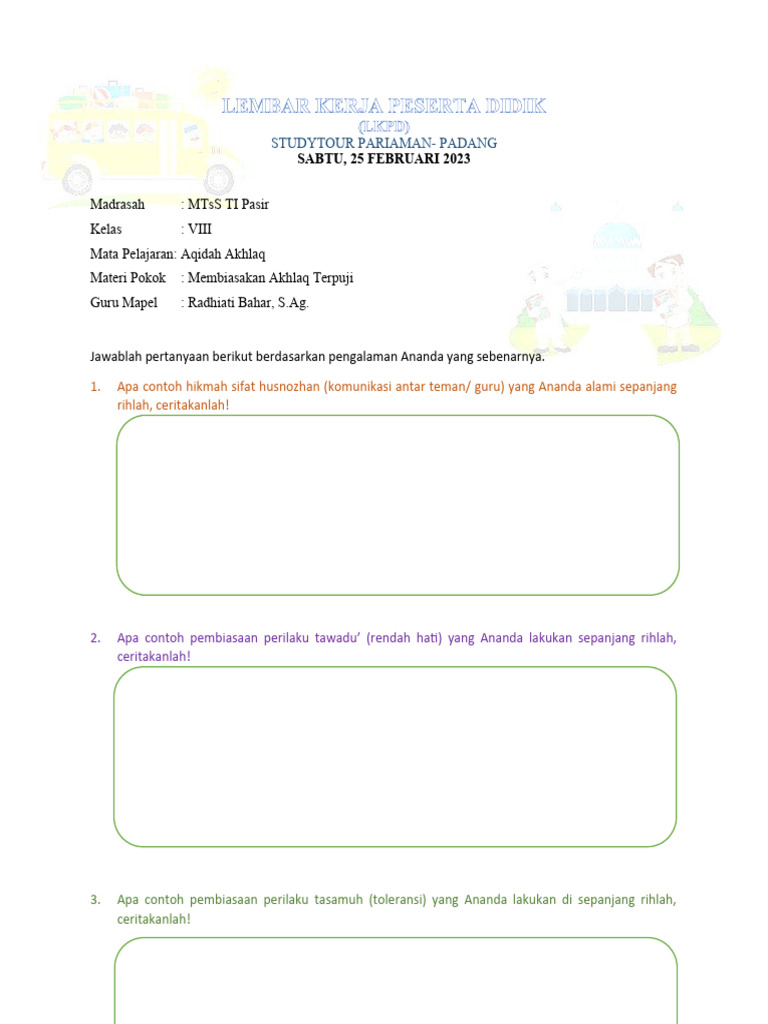 LKPD Study Tour | PDF