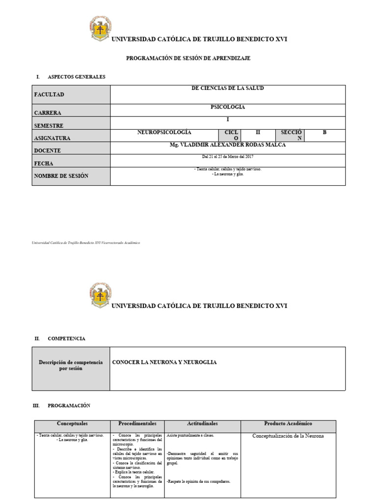 Diseno de Sesion de Aprendizaje Sesion 1 | PDF | Aprendizaje | Neurona Diseno de Sesion de Aprendizaje Sesion 1 | PDF | Aprendizaje | Neurona