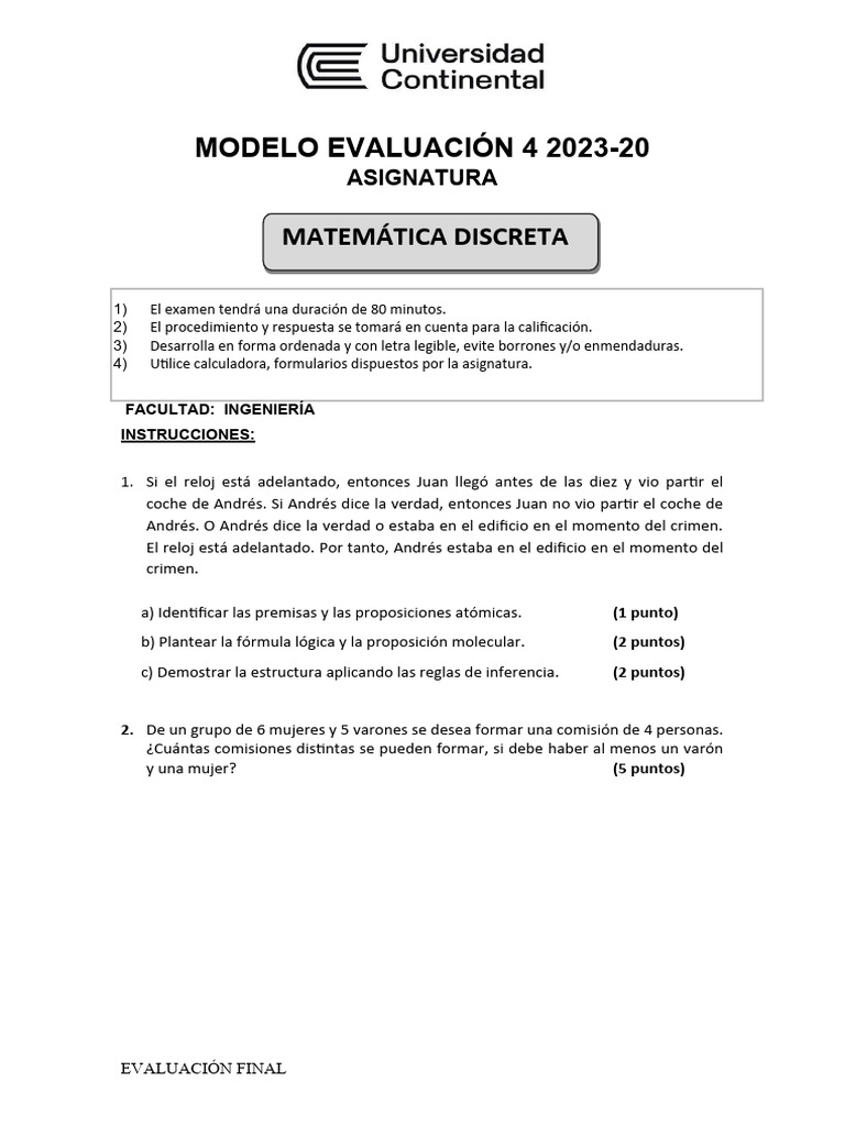 Modelo de Evaluación 4 Consolidado 2 | PDF