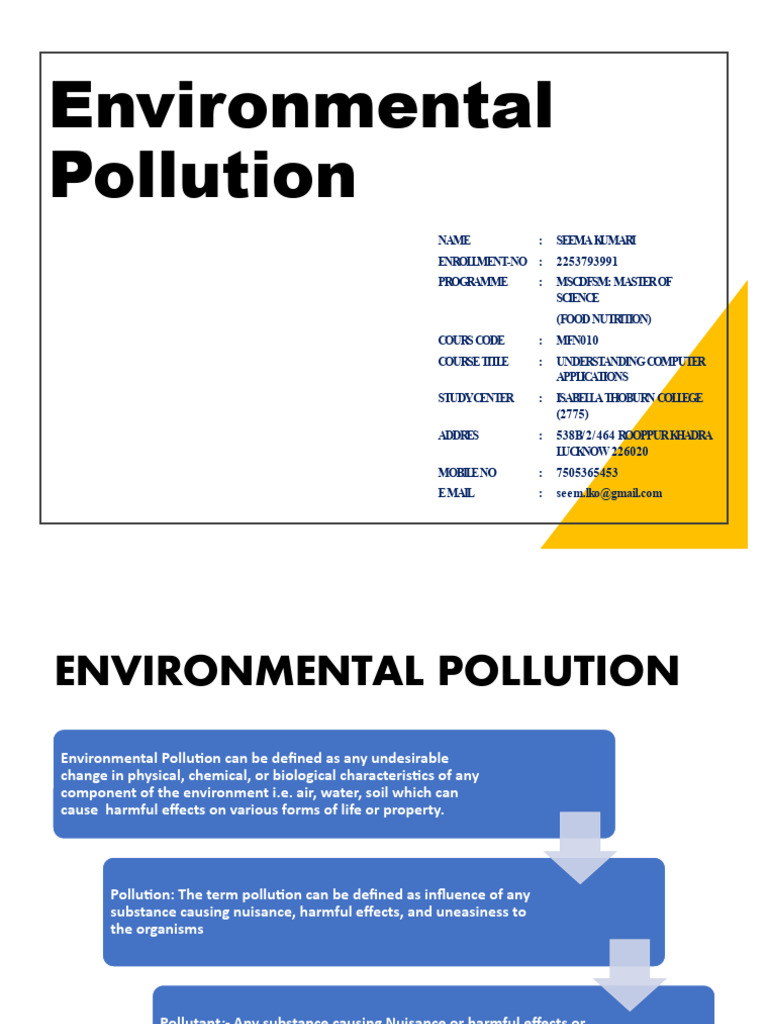 Understanding Environmental Pollution | PDF | Pollution | Atmosphere Of ...