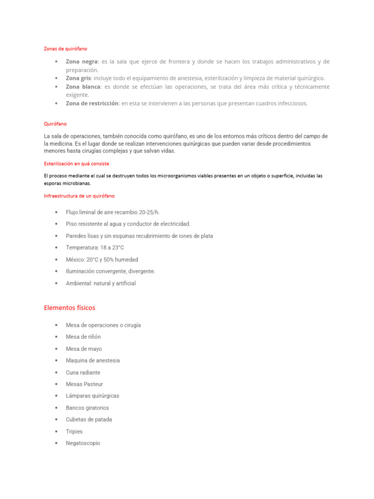 Zonas de Quirófano | PDF | Cirugía | Medicina