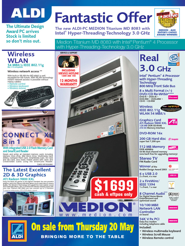 Aldi MD8083-1 | PDF | Personal Computers | Smart Card