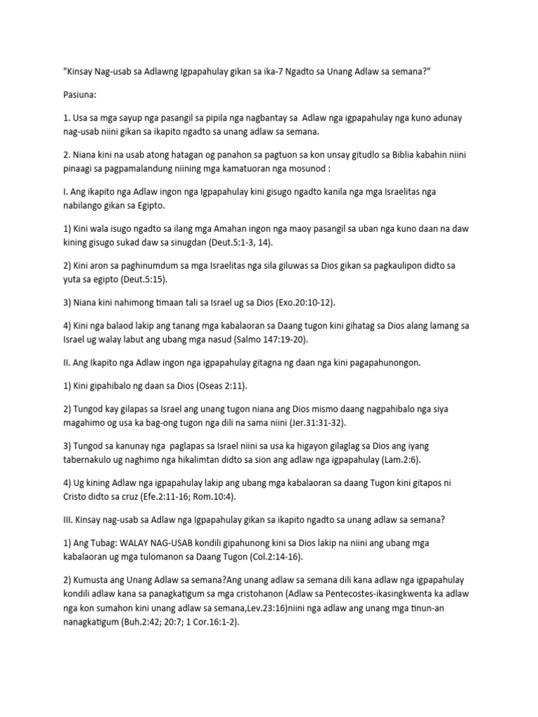 Adlaw Igpapahulay | PDF