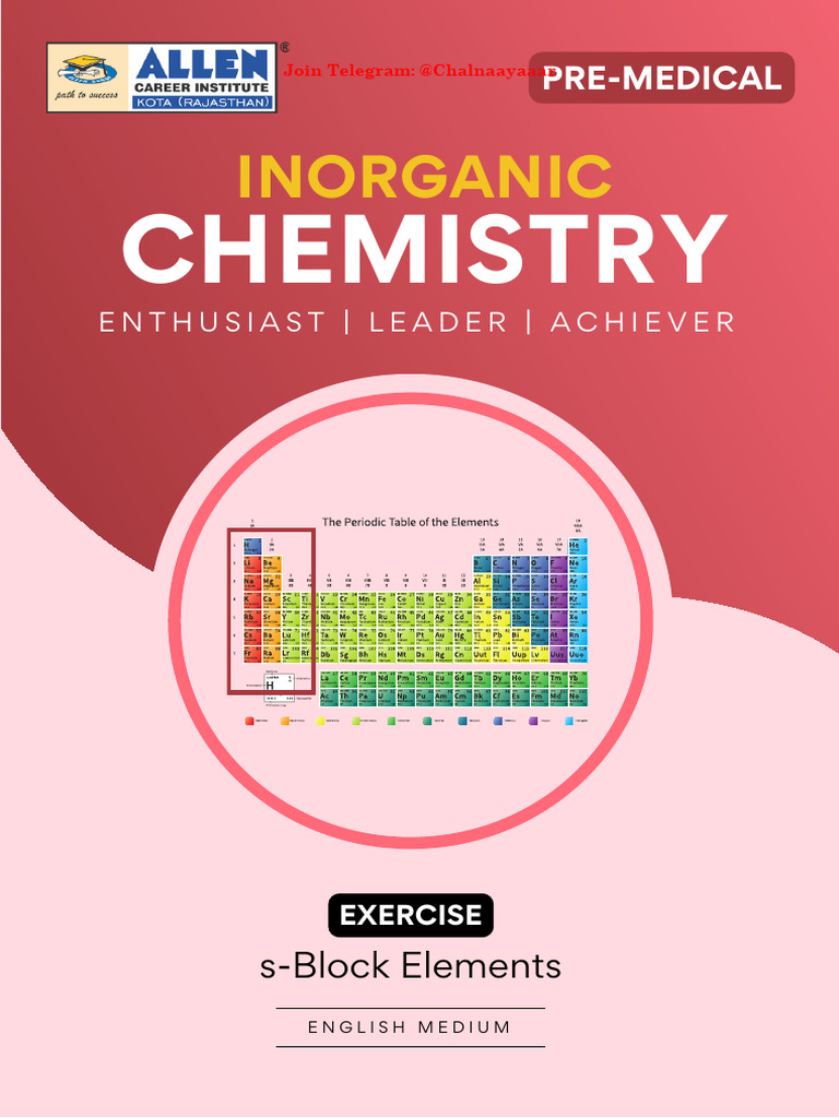 S Block Elements | PDF | Sodium | Diet & Nutrition