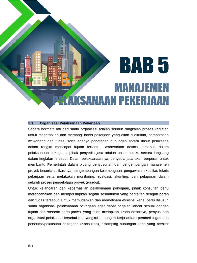 05. Bab 5 Manajemen Pelaksanaan Pekerjaan | PDF