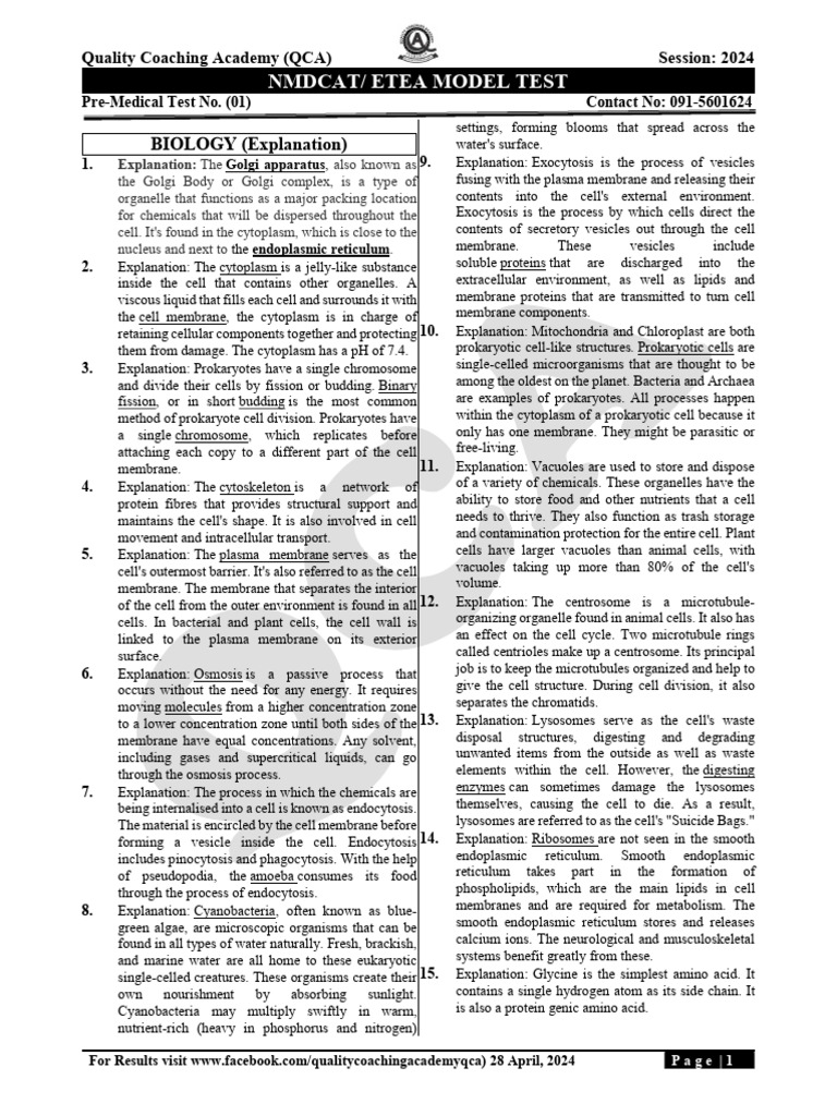 Explanation Qca Sunday Test 28-4-24 by DR Unknown | Download Free PDF ...