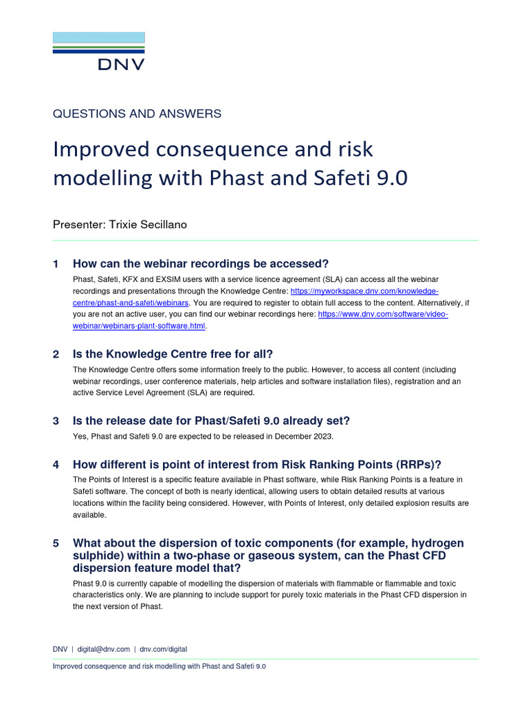 Phast and Safeti 9.0 Q&A | PDF | Pressure | Explosion