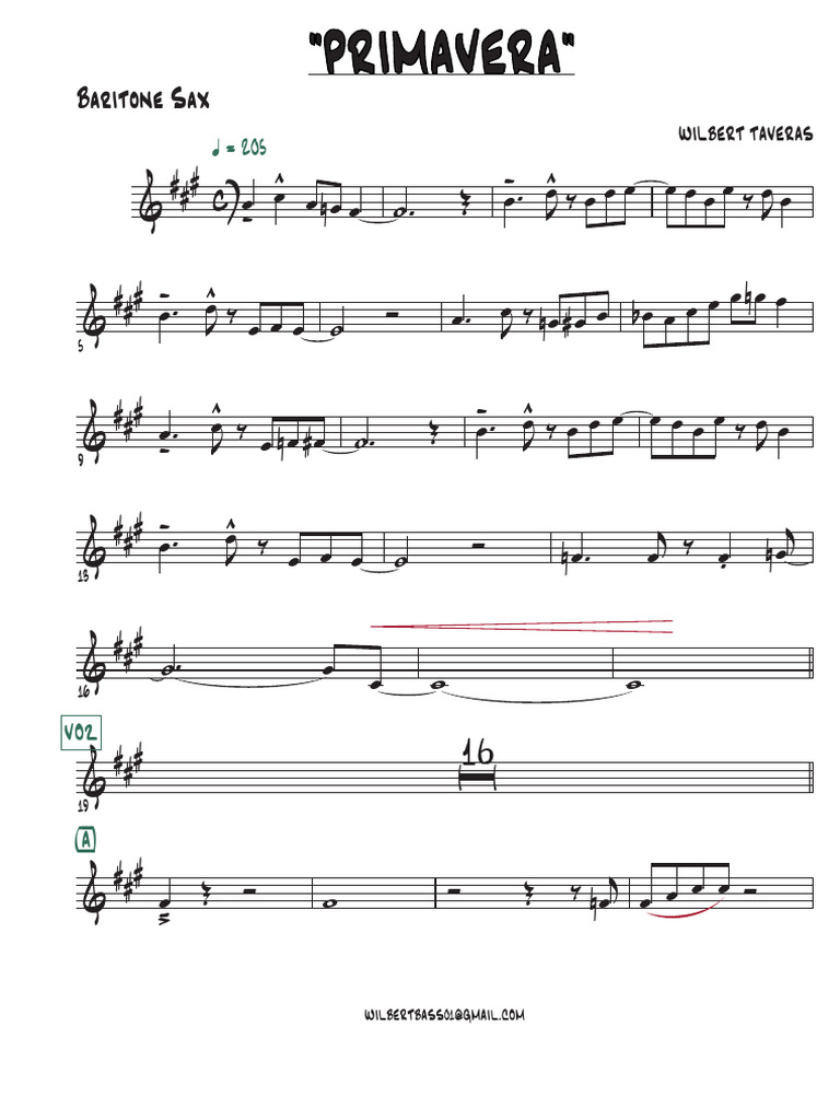 Primavera - Baritone Sax | PDF