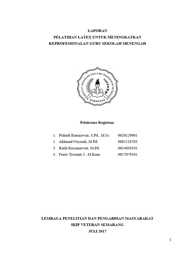 LAPORAN PENGABDIAN Pelatihan Latex | PDF | Komputer