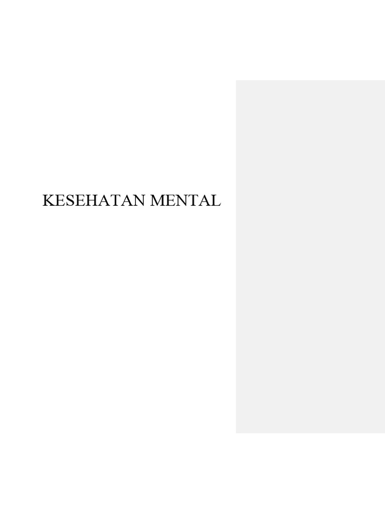 Buku Kesehatan Mental | PDF | Pengembangan Diri