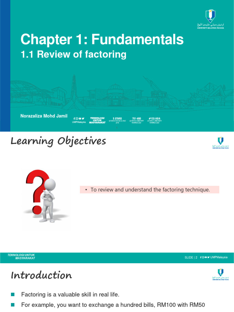 1.1 Review of Factoring - Merged | PDF | Factorization | Polynomial