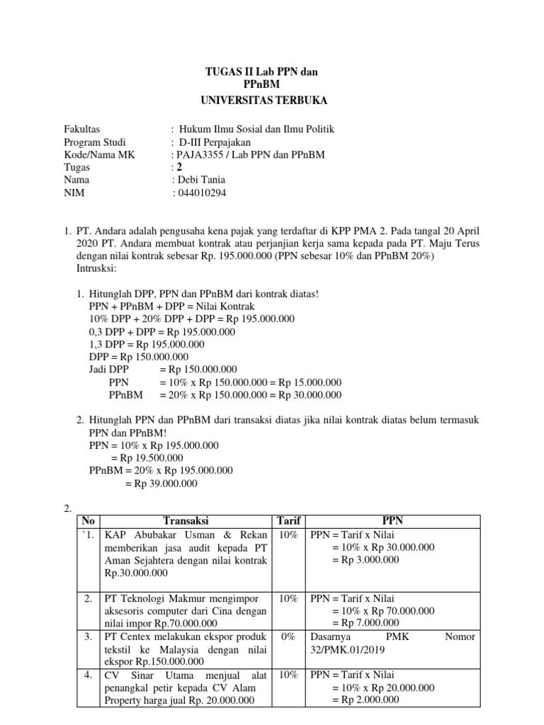 Tugas2 Lab PPN Dan PPNBM | PDF