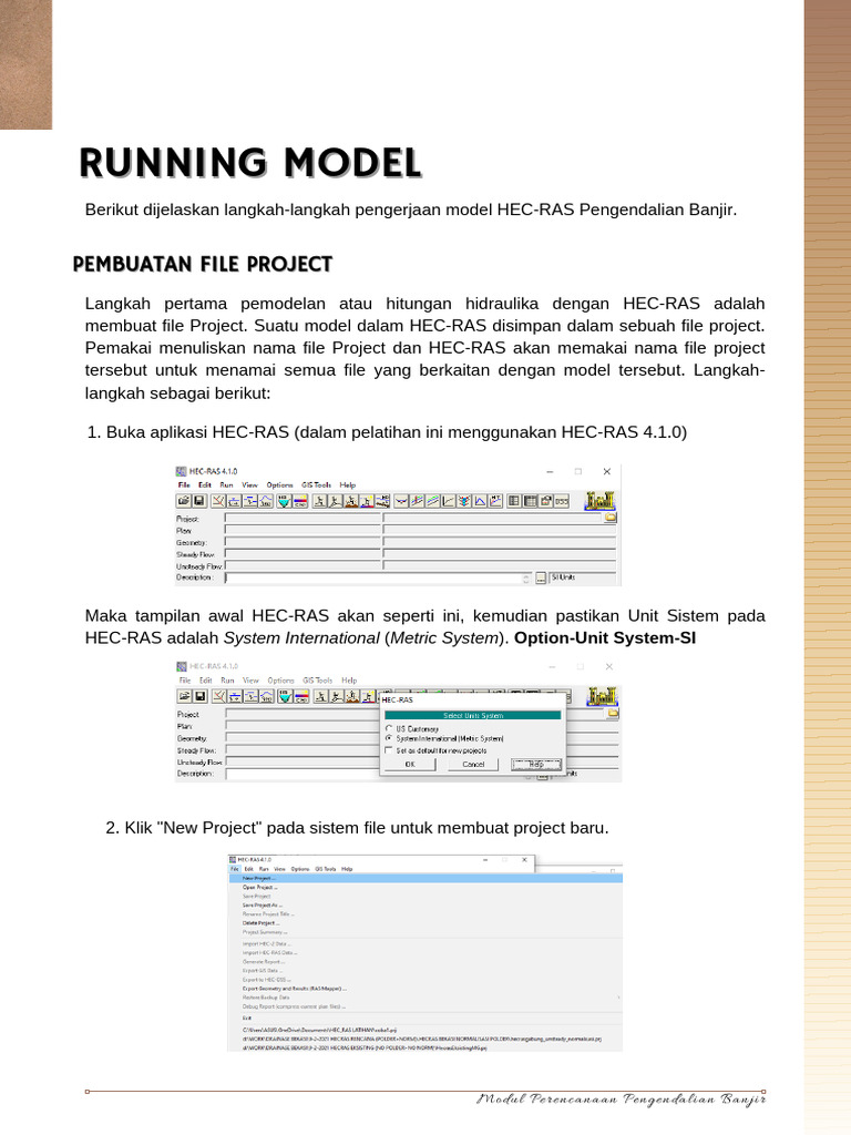 Panduan Pemodelan HEC-RAS Banjir | PDF