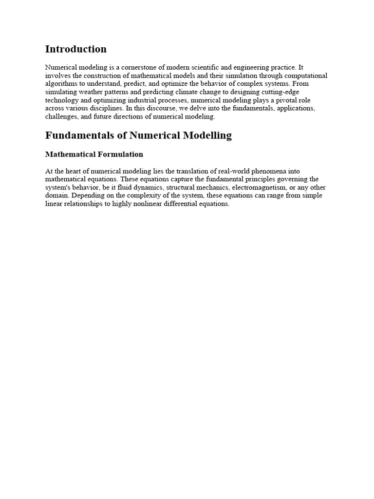Fundamentals of Numerical Modeling | PDF | Computers