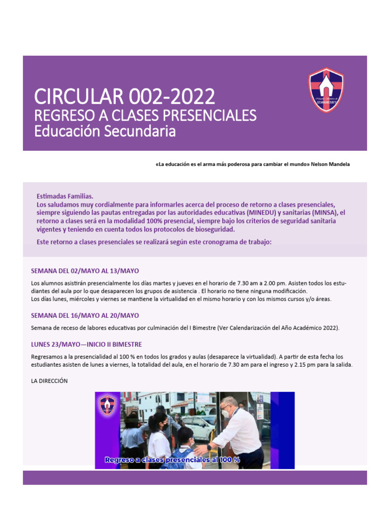 Secundaria Regreso 100 Por Cien | PDF