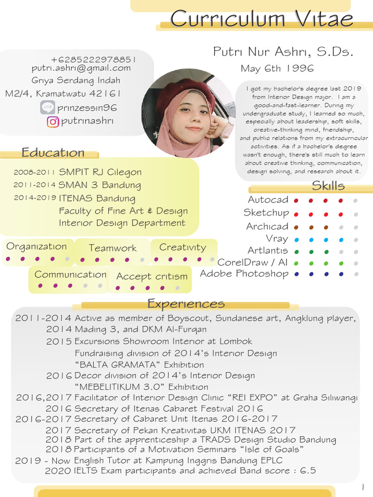 CV & Porto Putri | Download Free PDF | Home Economics | Interior Design