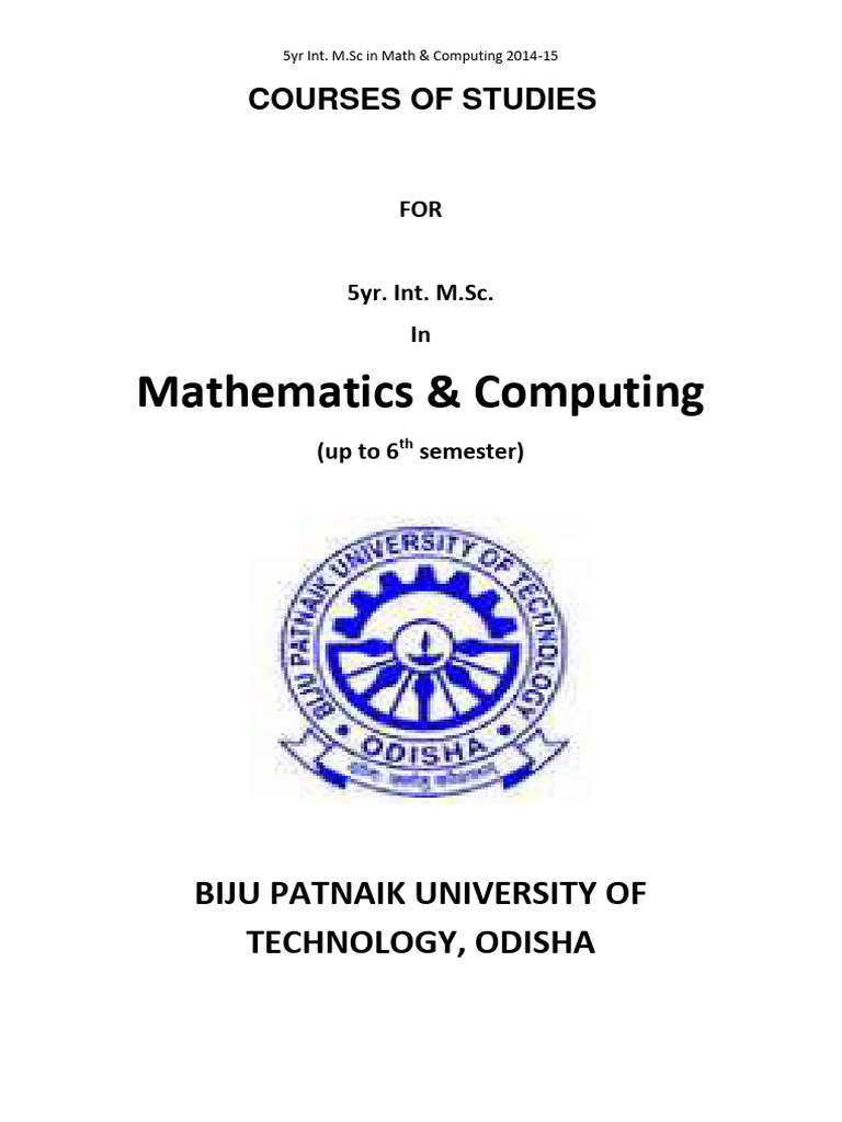 5yr Int - MSC (Math N Comp.) Syllabus 19 11 17 | PDF | Pointer (Computer Programming) | Ordinary ...