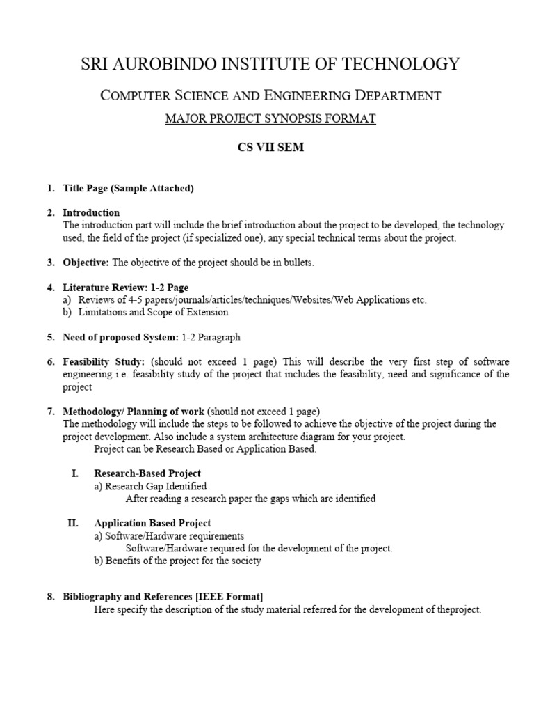Synopsis Format | PDF | Application Software | Computer Science Synopsis Format | PDF | Application Software | Computer Science