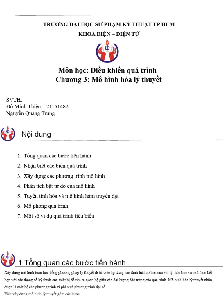 PPT - CHƯƠNG 3 - DKQT - MÔ HÌNH HÓA LÝ THUYẾT | PDF