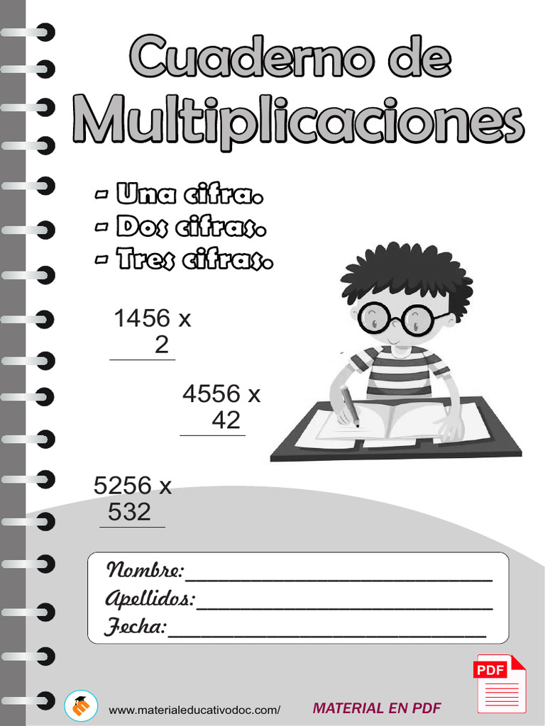 Compartir CUADERNO DE MULTIPLICACIONES DE UNA, DOS Y TRES CIFRAS | PDF