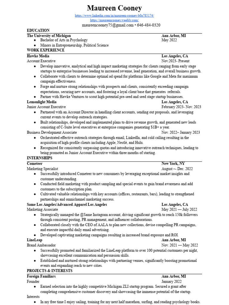 Resume 24 | Download Free PDF | Startup Company | Small Business ...