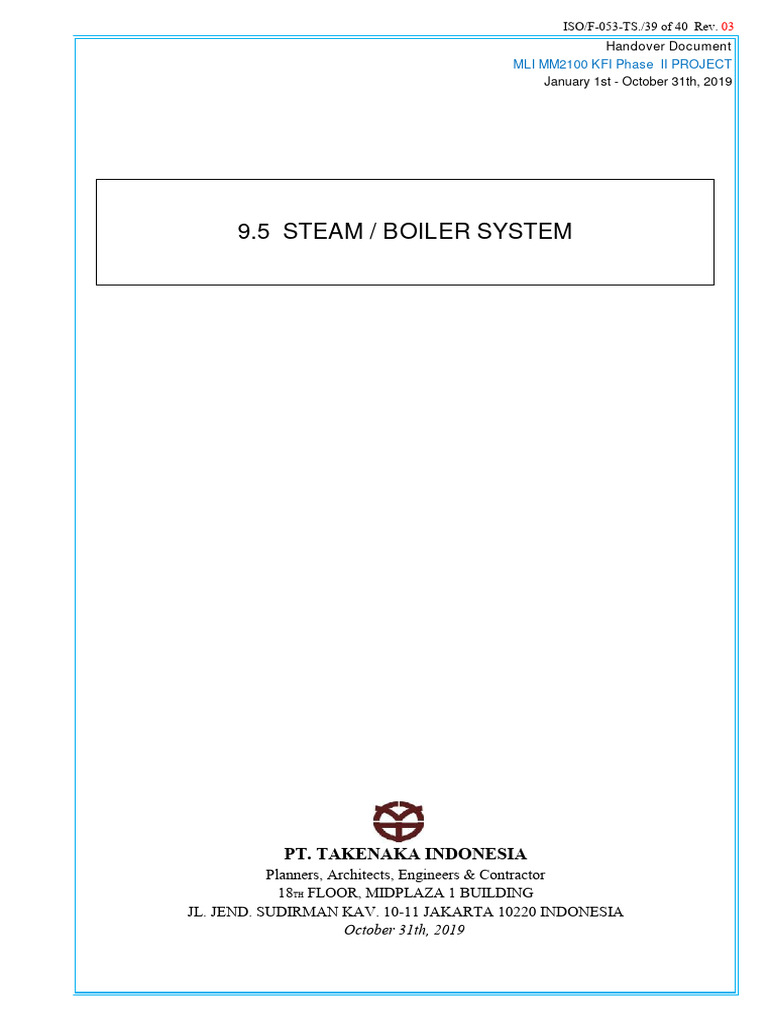 9.5 Steam Boiler System | PDF | Power (Physics) | Energy Conversion